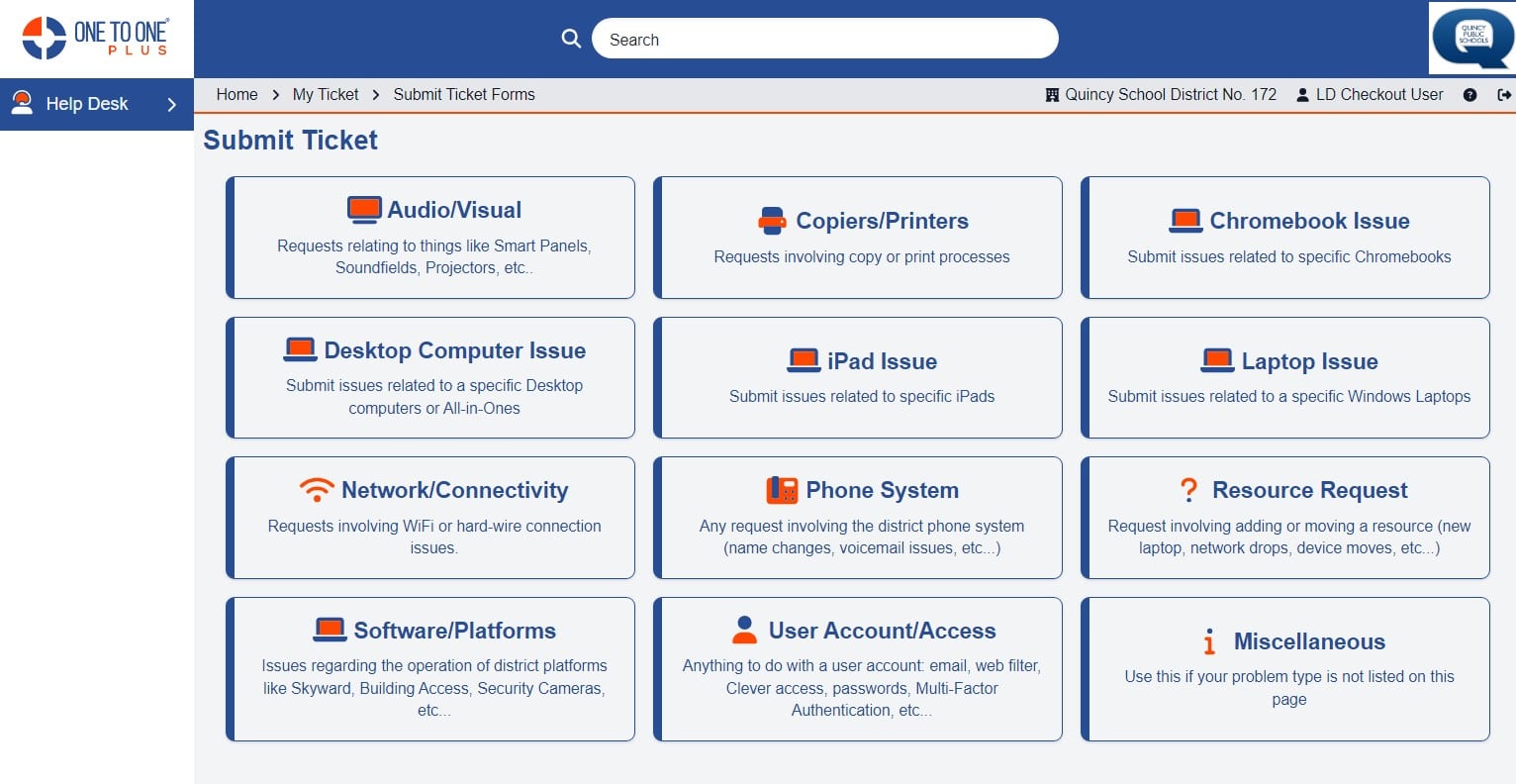 IT Ticket System Guide | Quincy Public Schools